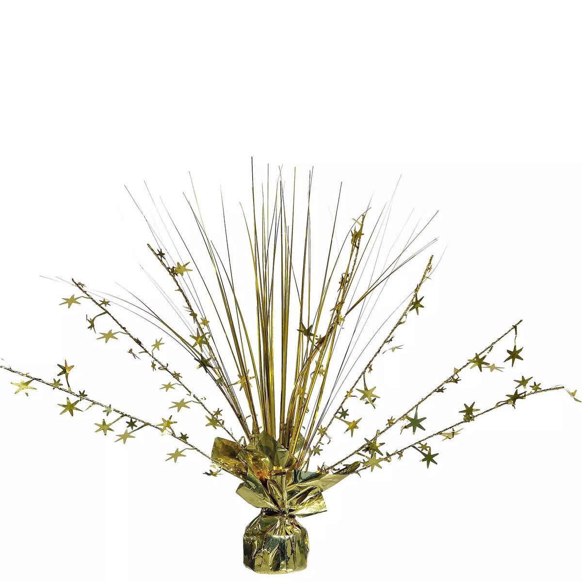 12" Gold Spray Centerpiece with Stars| Party Stop