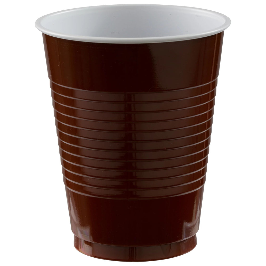 Chocolate Brown 18 oz. Plastic Cups 50 ct. | Party Stop