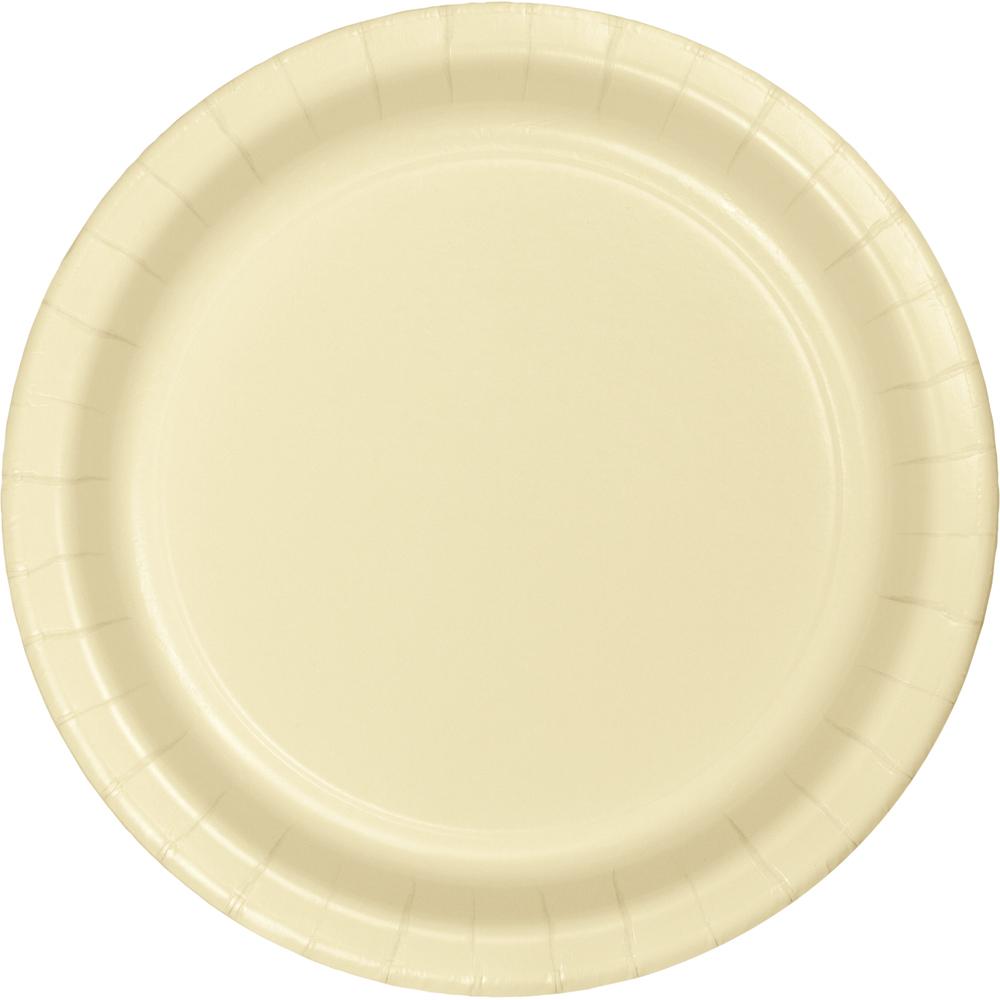 IVORY PAPER LUNCH PLATES 24 CT.| Party Stop